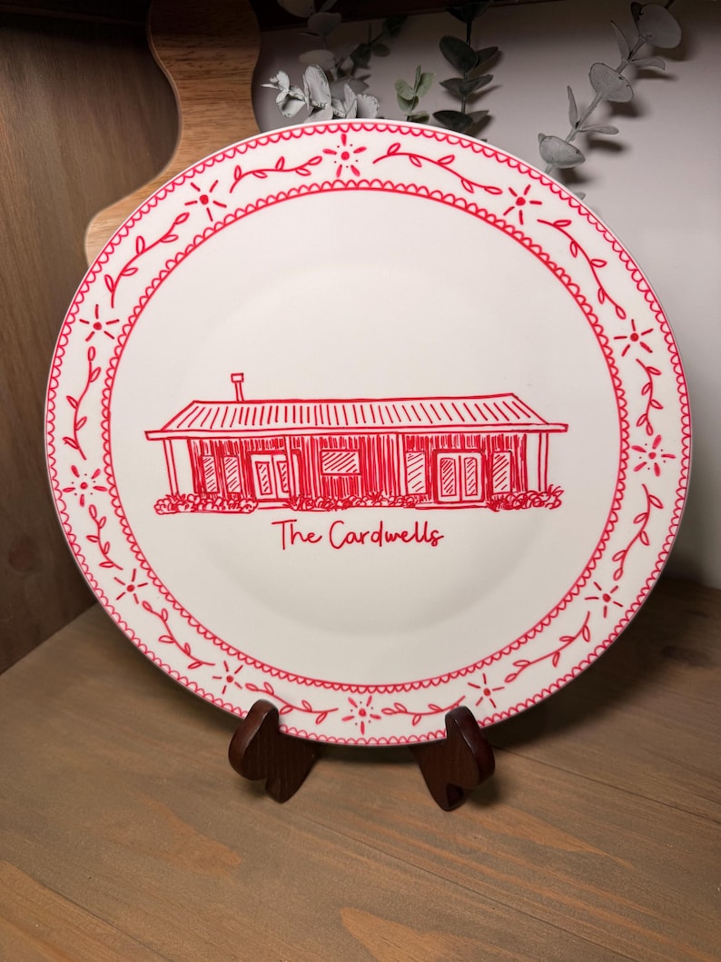 Custom Hand-painted Vintage Style House Plates - Etsy
