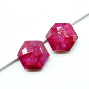 Natural Ruby Gemstone Hexagon Beads,genuine Ruby Briolette,ruby Faceted ...