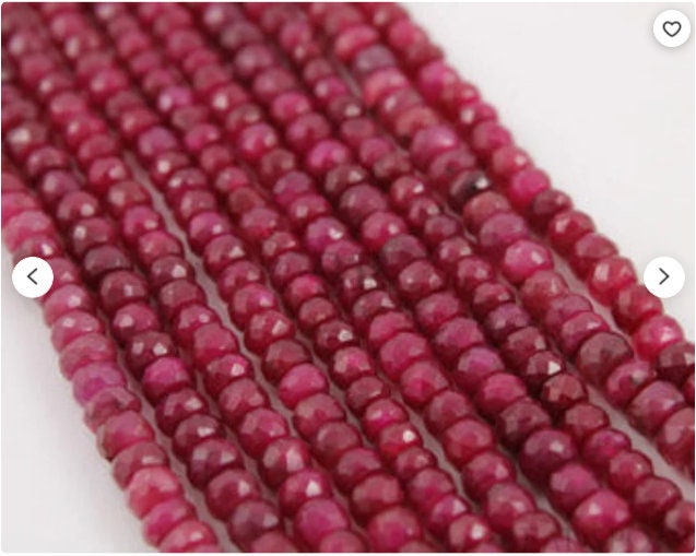 Natural Ruby Faceted Beads,genuine Ruby Beads,precious Gemstone Beads ...