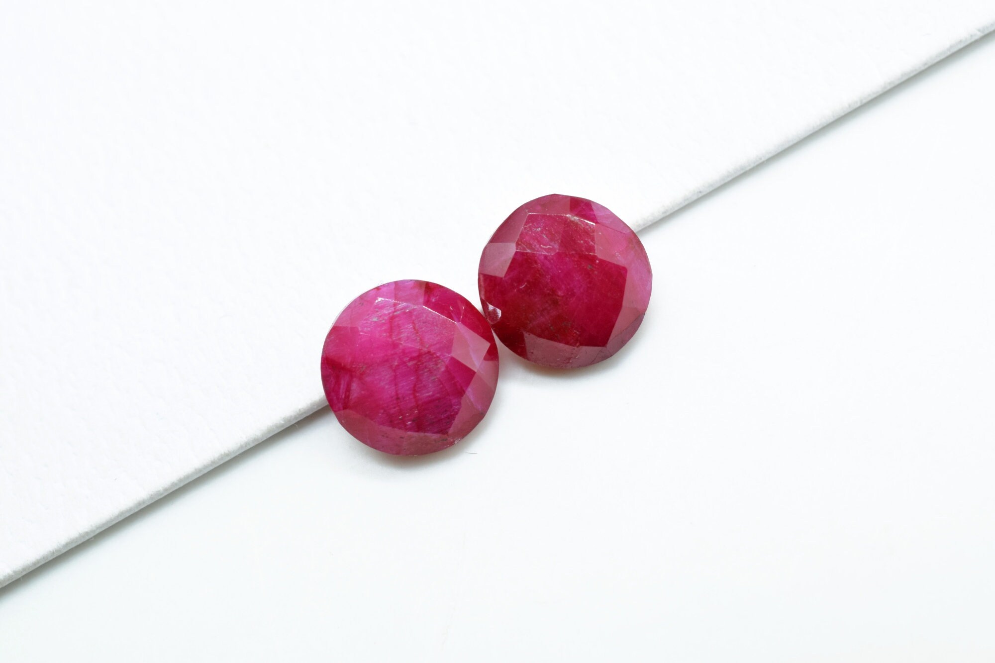 Ruby Round Coin Shape Briolettedrill Faceted Coin10mm Coin | Etsy