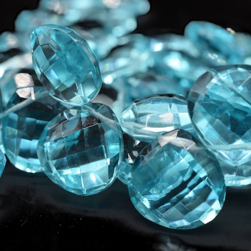 Blue Apatite Faceted 14mm Heart Shape Briolettesside Drilled - Etsy