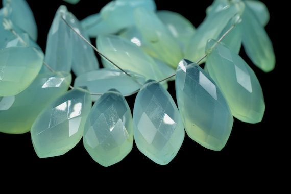 Aqua Chalcedony 10x20mm Tie Shape Briolettesaqua Chalcedony - Etsy