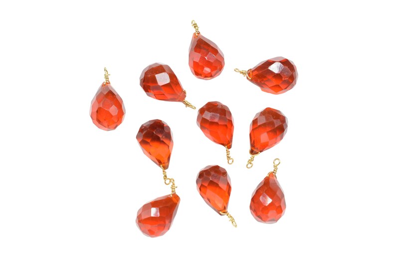 Carnelian 10x14mm Faceted Drops Wire Wrapped Gemstone,carnelian Dainty ...