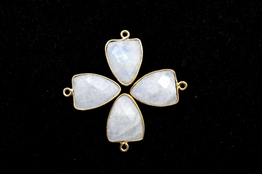 Moonstone 12x15mm Triangle Shape Single Loop Charms,rainbow Moonstone ...