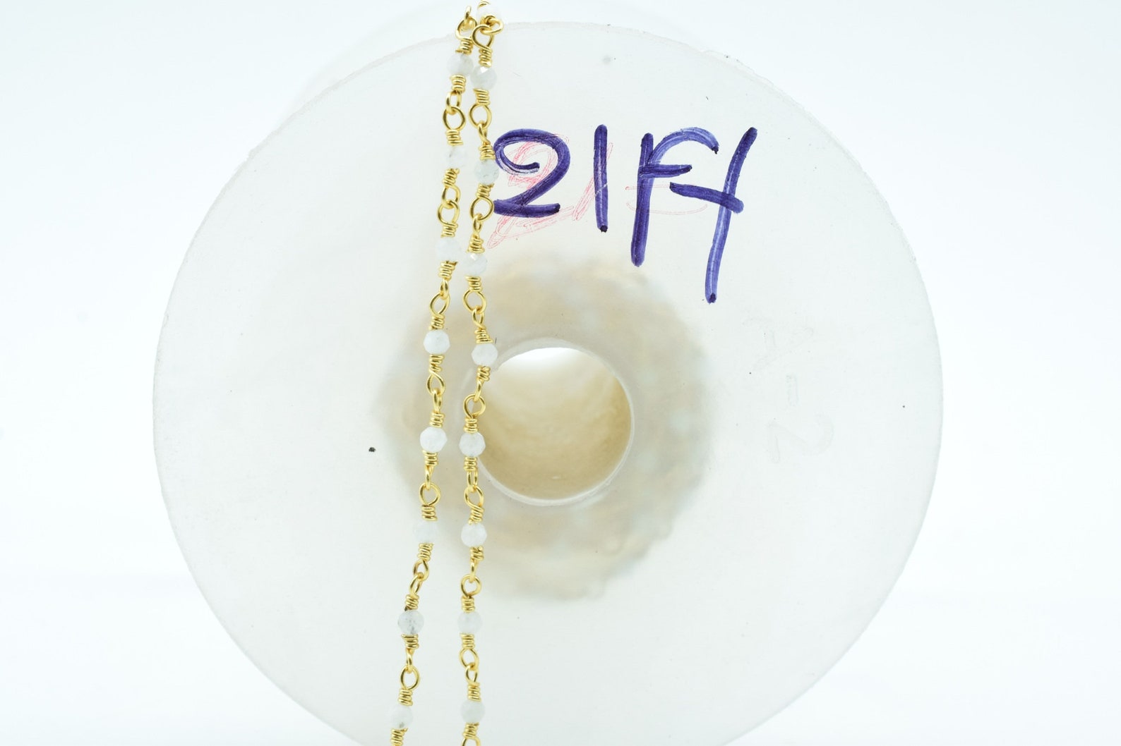 Moonstone 2mm Beaded ChainMoonstone Rosary ChainsGold | Etsy