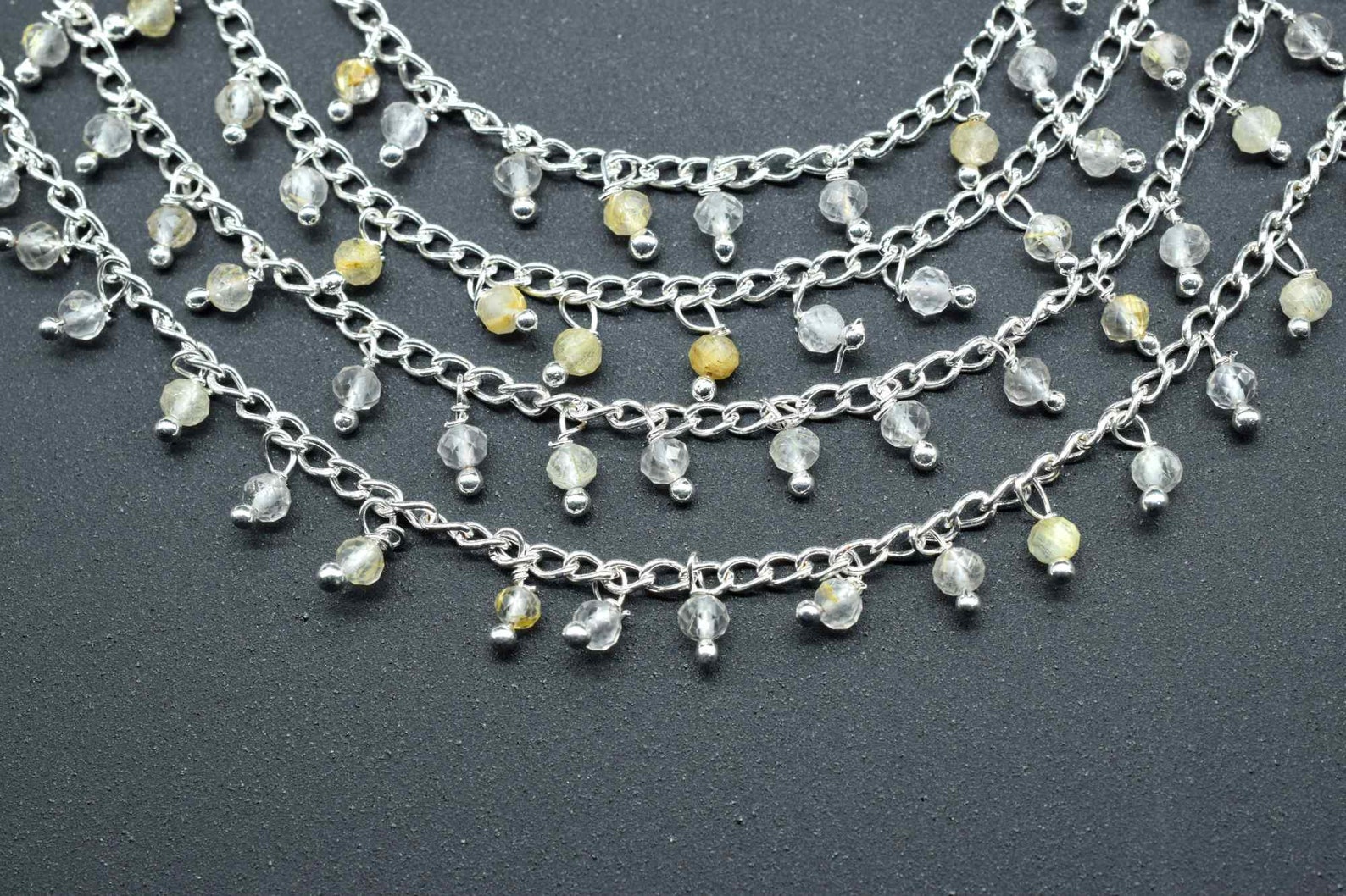 Golden Rutile Cluster Rosary,bulk Rosary Roll,wire Wrapped Beads Rosary ...