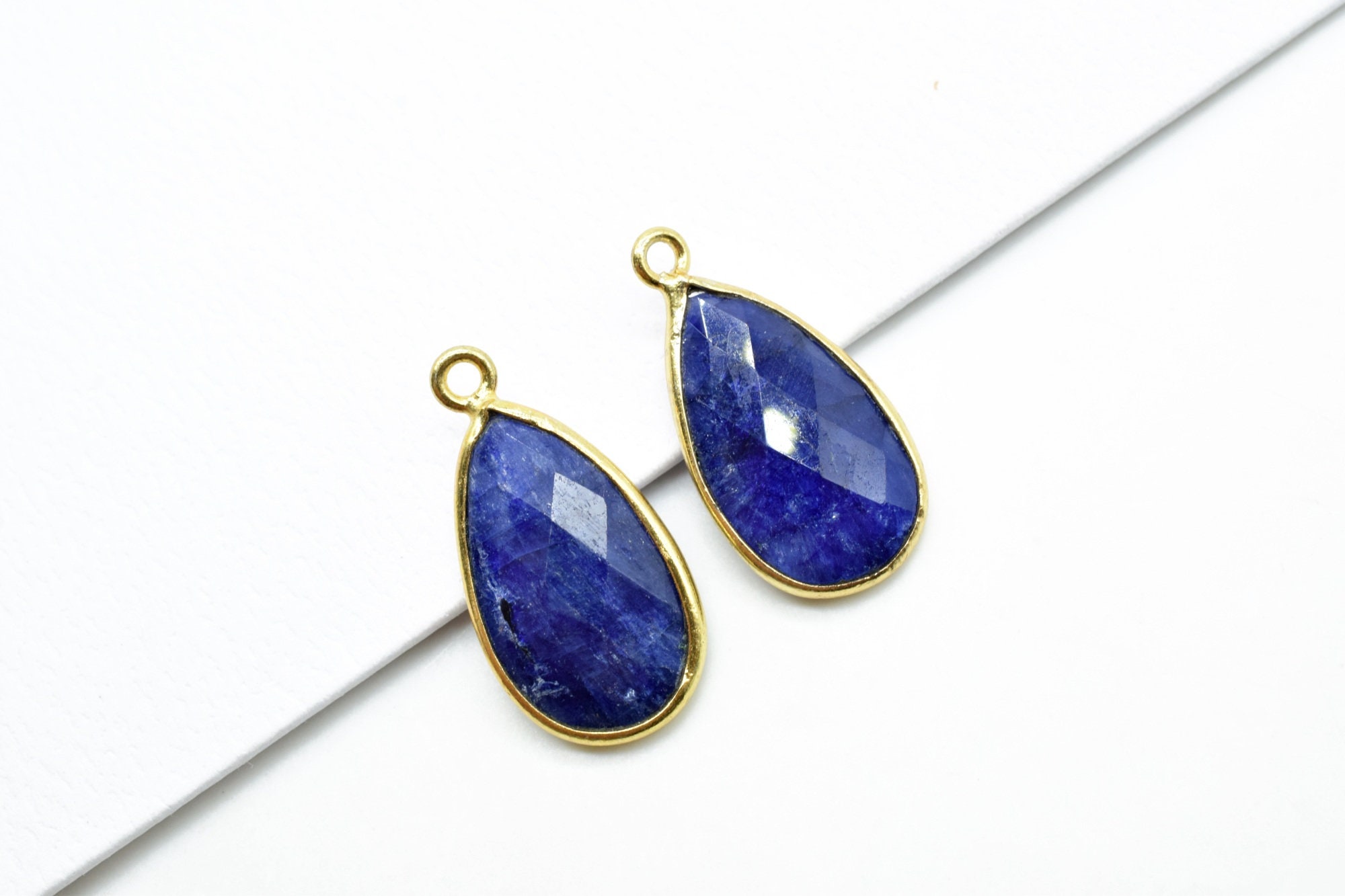 Blue Sapphire 10x18mm Pear Shape Charmsapphire Pear Shape - Etsy