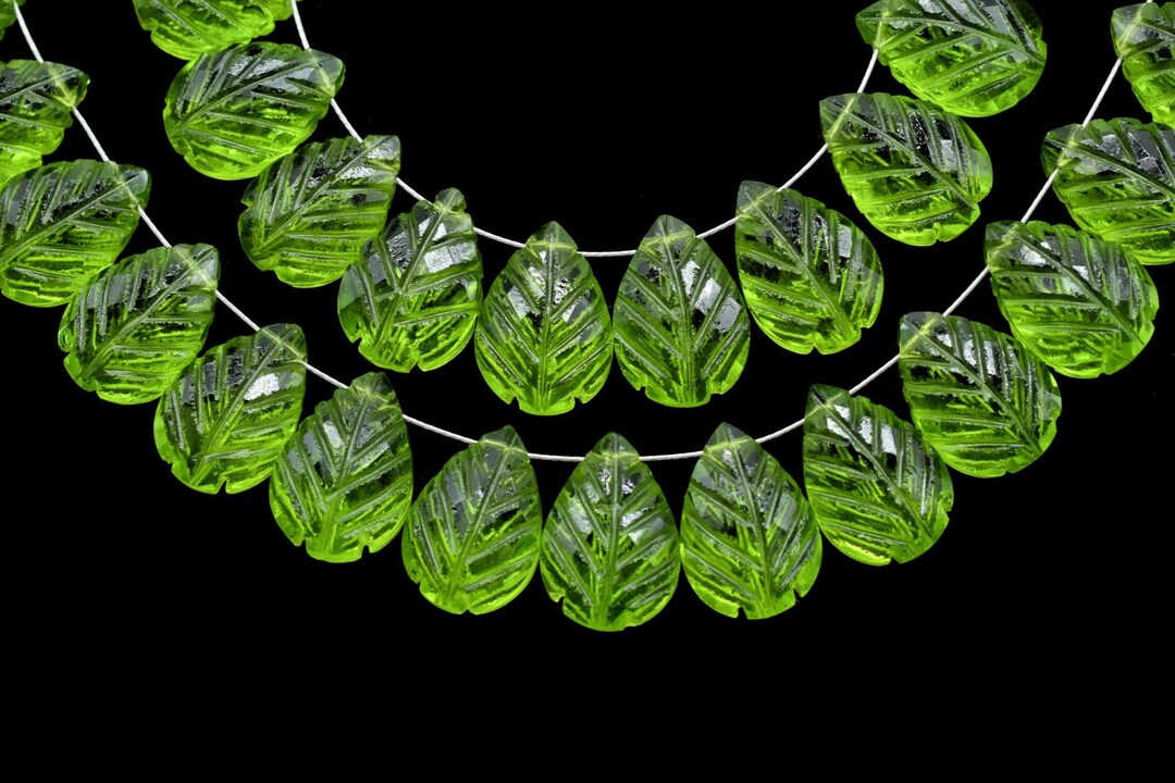 Peridot Leaf Carving Beads,9x13mm Pear Shape Carved Briolettes,peridot ...