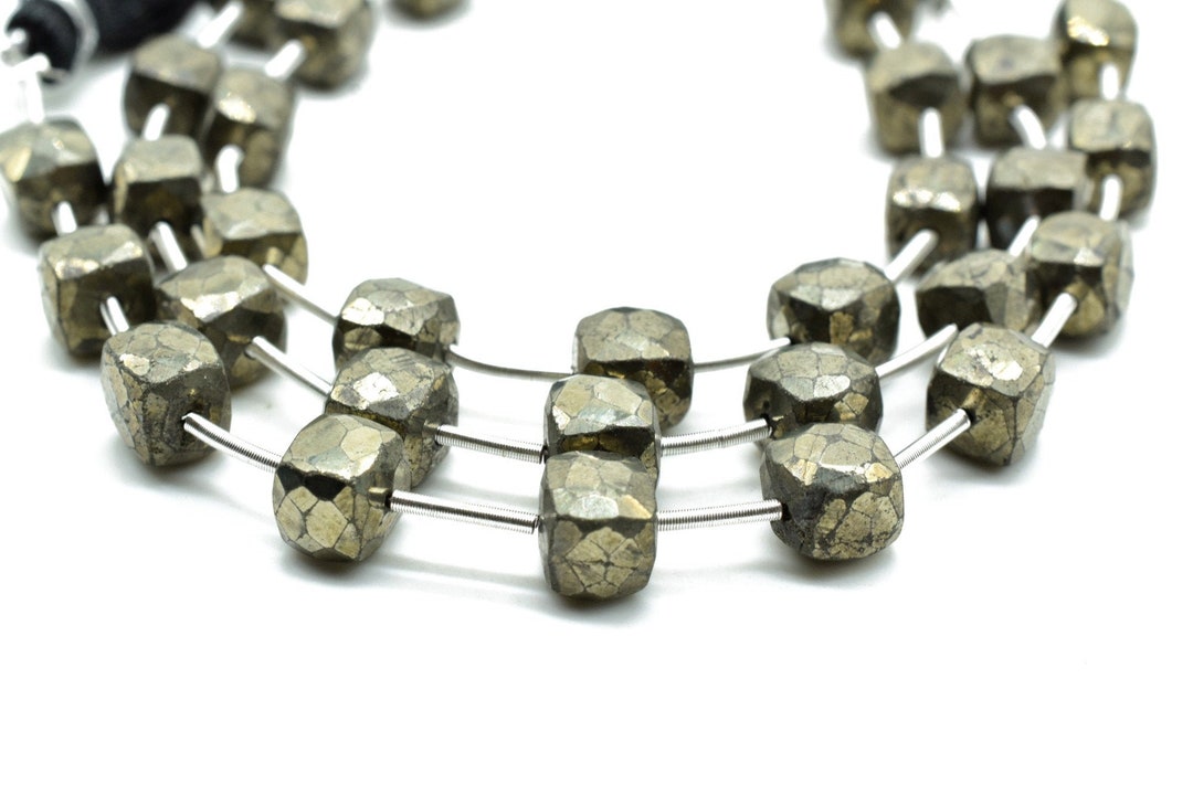 Natural Pyrite 7mm Cube Box Beads,gemstone Faceted Box Briolettes ...