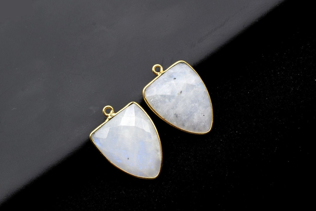 Moonstone 17x22mm Triangle Shape Single Loop Charms,rainbow Moonstone ...