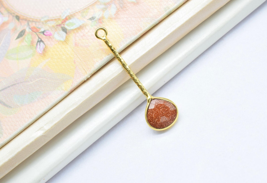 Sunstone Pendant/gemstone Component/faceted Sunstone Earring /single ...