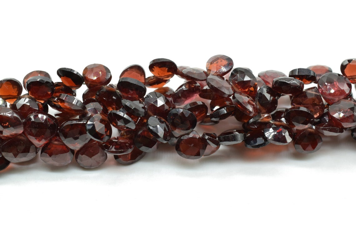 Mozambique Garnet 6mm Heart Shape Faceted Briolette,garnet Beads,garnet ...