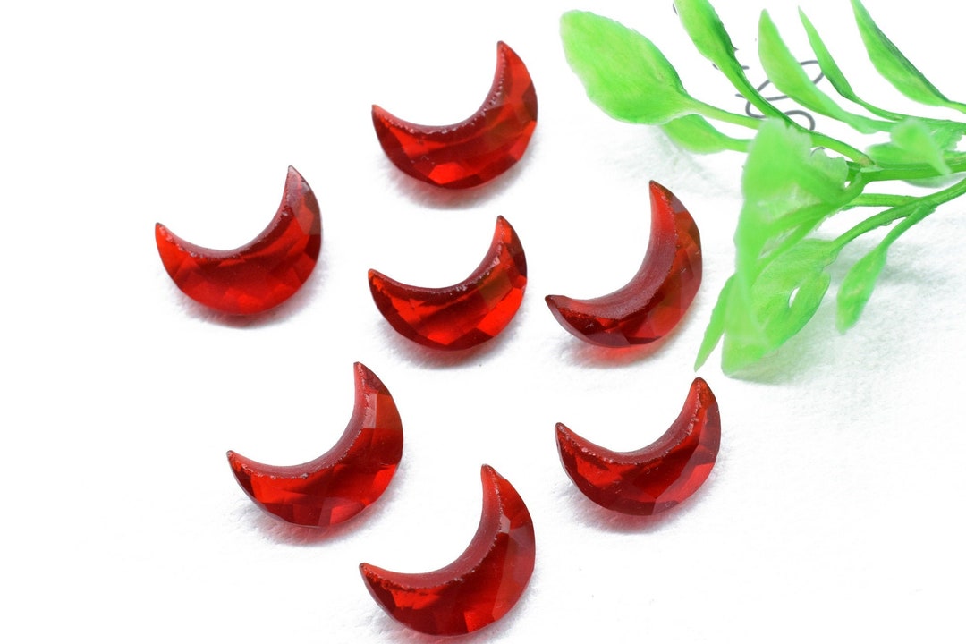 Garnet Moon Briolettes,hand Carved Moon Briolettes,garnet Carved Moon ...