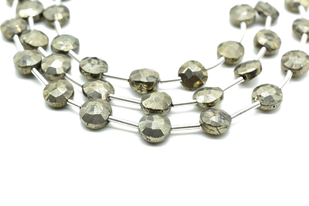 Natural Pyrite Coin Shape Briolettesvertical Top Drilled - Etsy