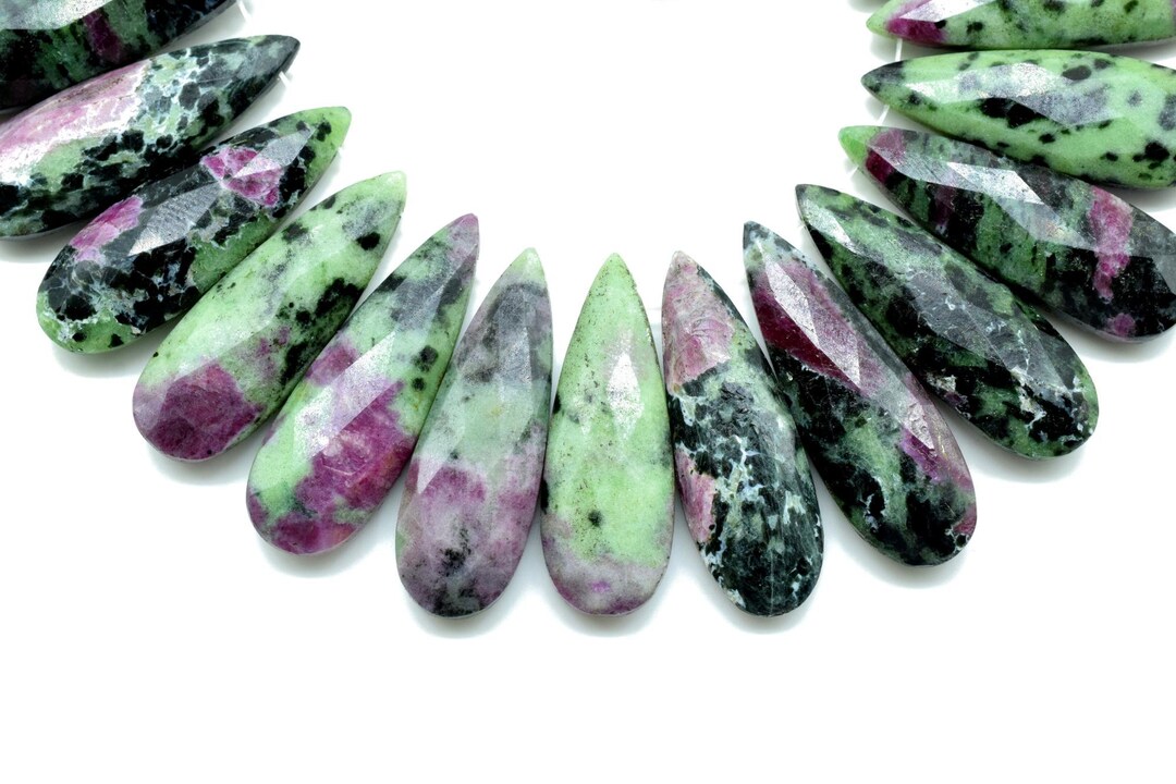 Natural Ruby Zoisite Long Drop 10x30mm Briolettes,ruby Zoisite ...