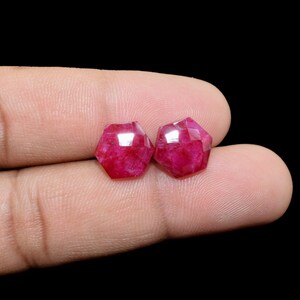 Natural Ruby Gemstone Hexagon Beads,genuine Ruby Briolette,ruby Faceted ...