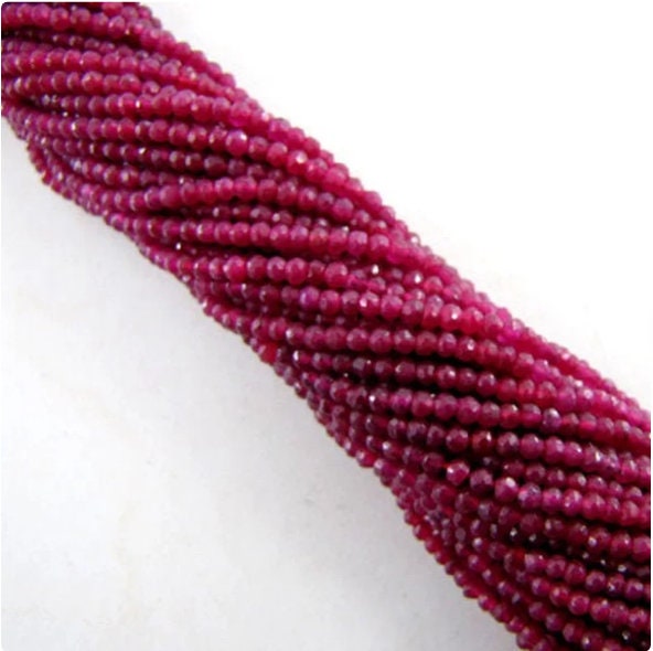 Natural Ruby Faceted Beads,genuine Ruby Beads,precious Gemstone Beads ...