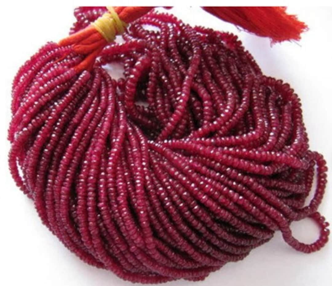 Natural Ruby Faceted Beads,genuine Ruby Beads,precious Gemstone Beads ...
