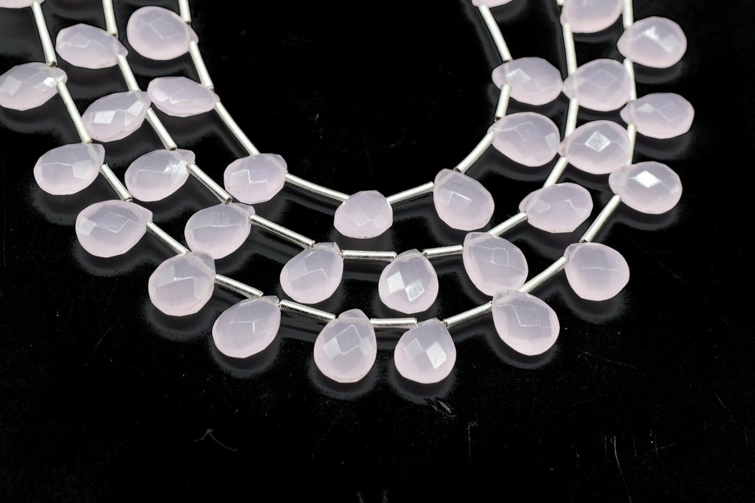 Pink Chalcedony Teardrop Briolettes,pink Chalcedony Beads,pink ...