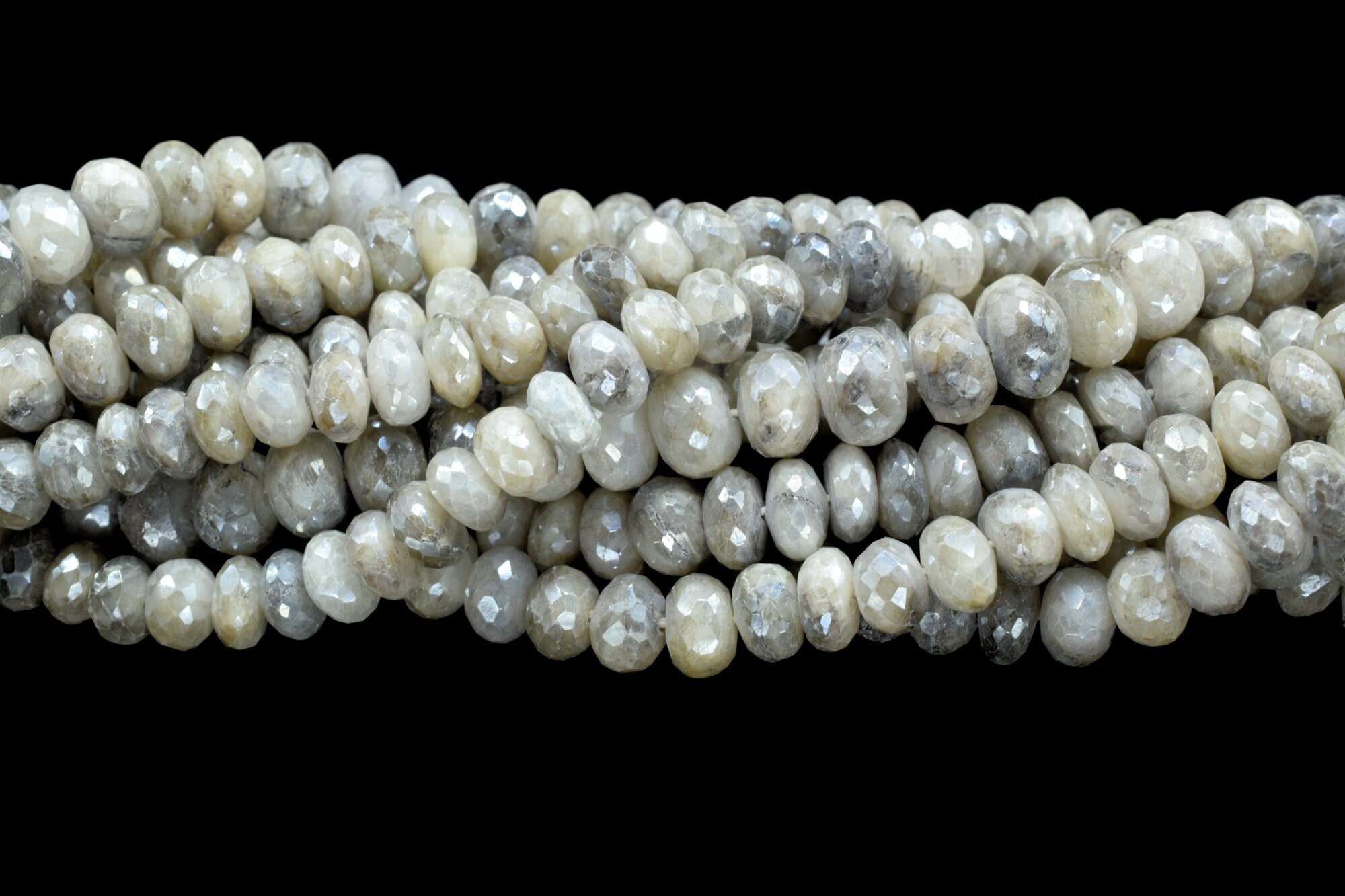 Gray Silverite Gemstone Roundlle Beads 7x7.5 mm Gray Silverite | Etsy