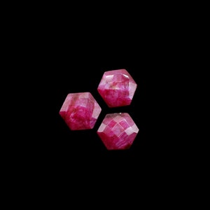 Natural Ruby Gemstone Hexagon Beads,genuine Ruby Briolette,ruby Faceted ...