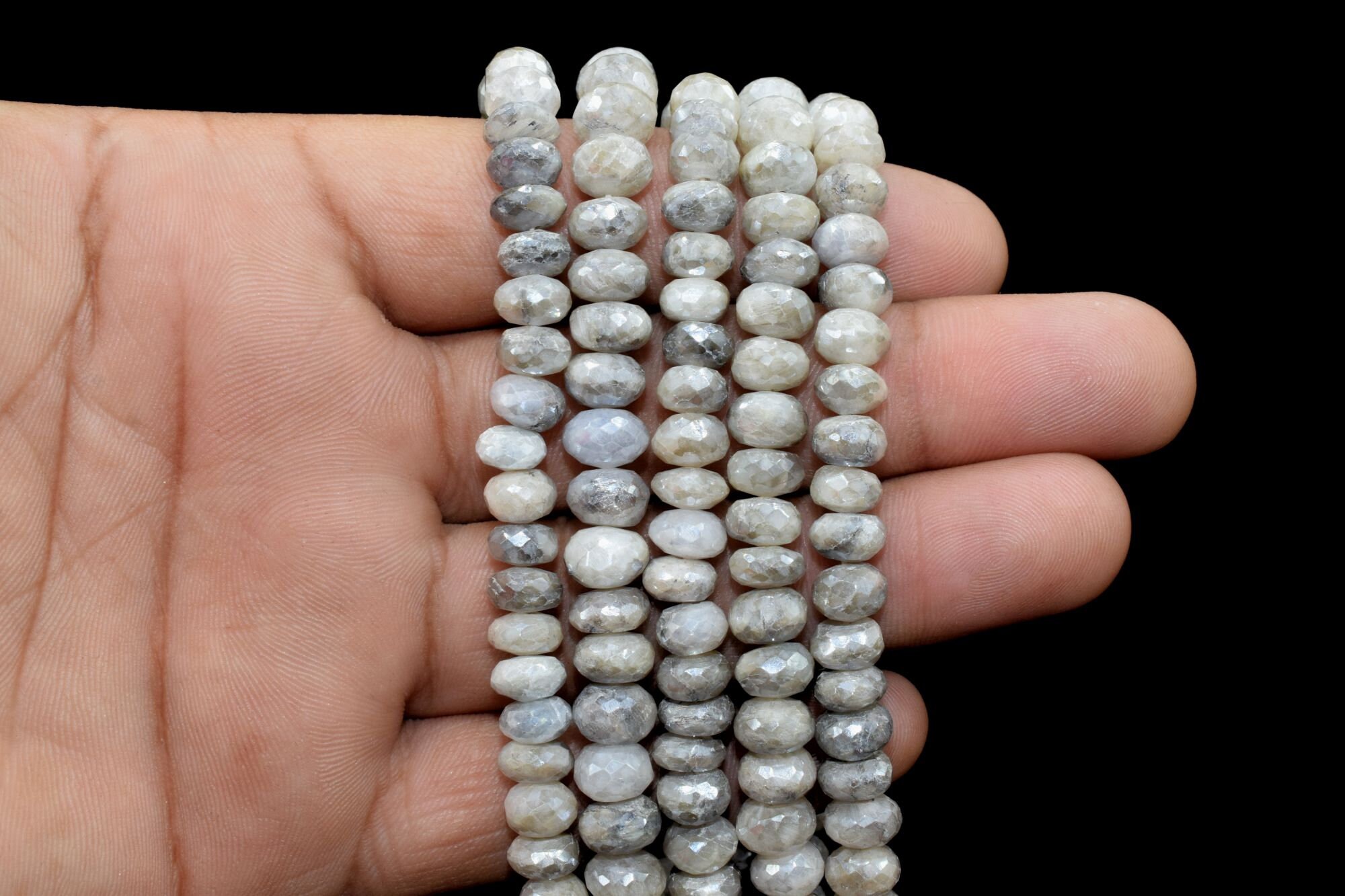 Gray Silverite Gemstone Roundlle Beads 7x7.5 mm Gray Silverite | Etsy