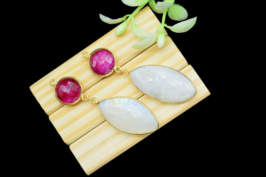 Ruby Component Pendant,dangle Pendant Charms,multi Stone Dangle Earring ...