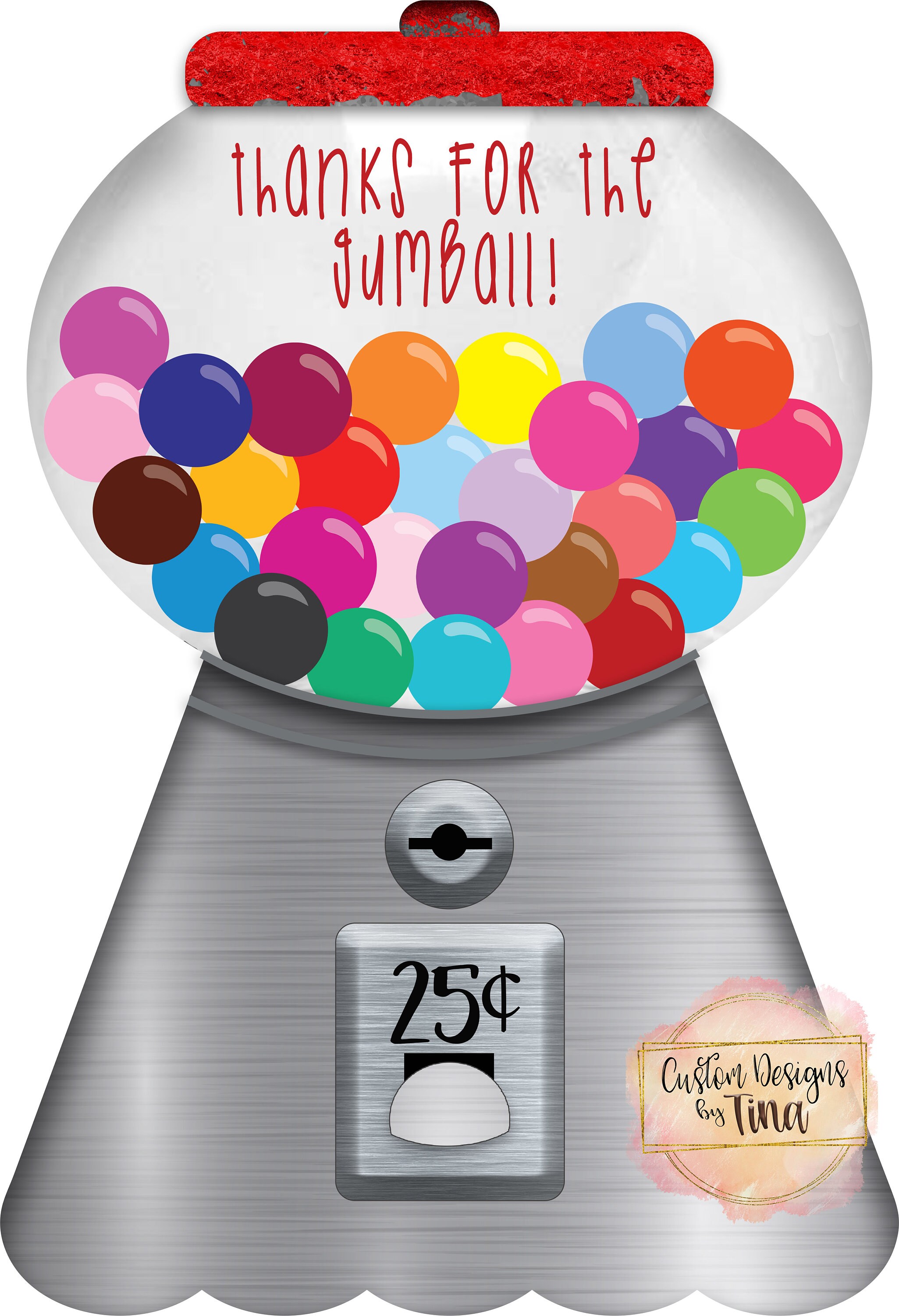 Gumball Machine Filled With Gumballs With a Saying and Blank Door ...