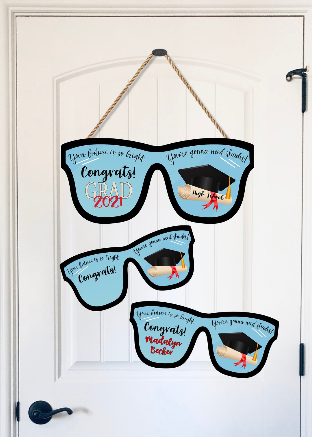 2 Design Options for Graduation Sunglasses Future is so Bright Instant ...