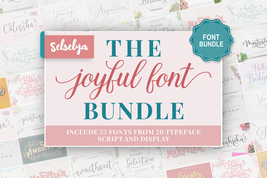Fonts Bundle, Fonts, Script Fonts, the Joyful Font Bundle, Fonts Bundle ...