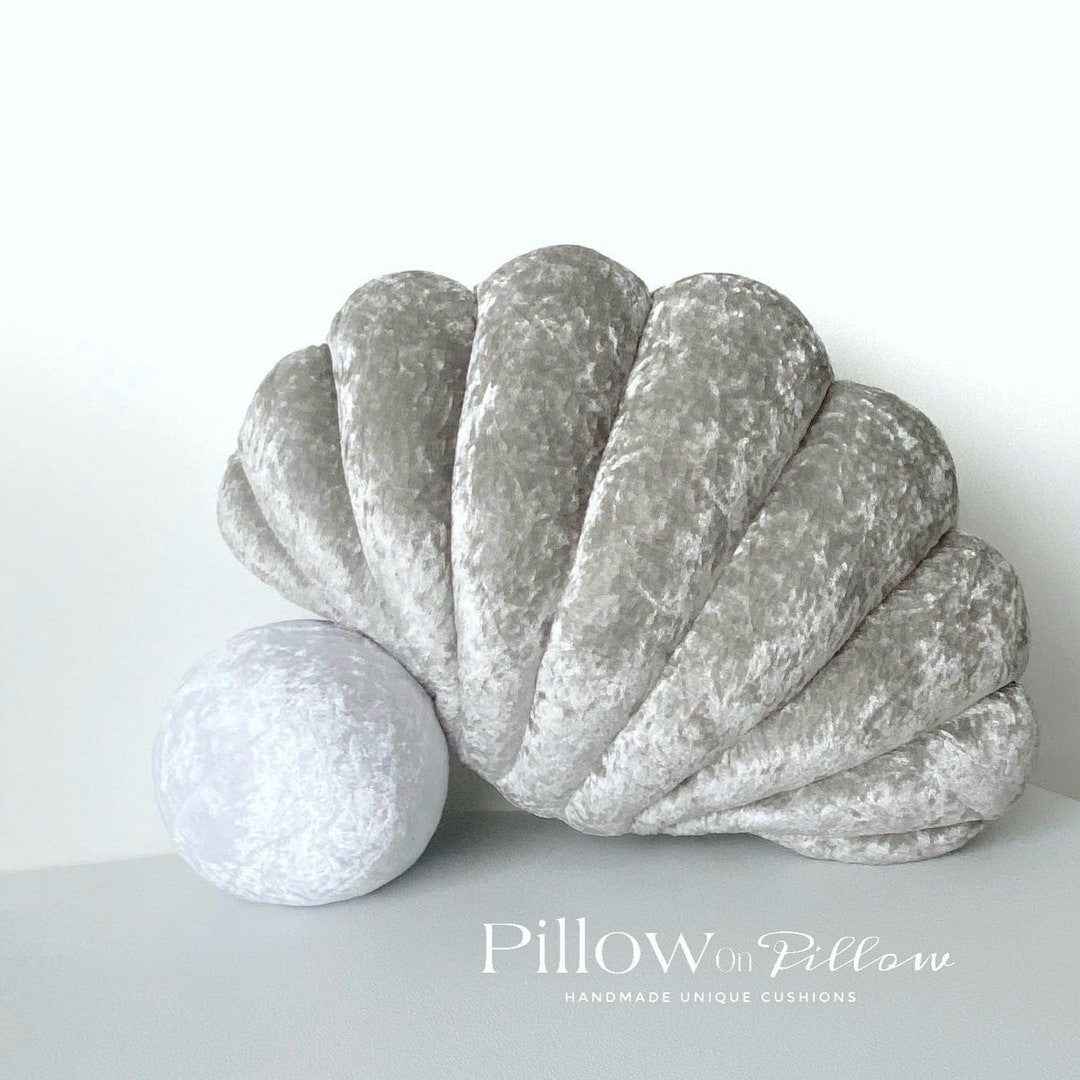 Seashell Cushion,round Cushion,silver Color Cushion,shell Decorative ...