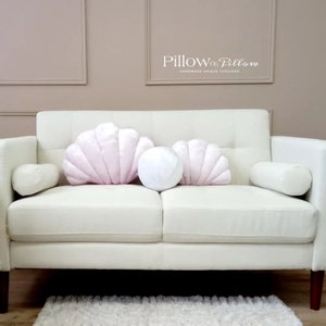 Seashell Velvet Cushion,shell Shape Pillow,baby PINK Decorative Cushion ...