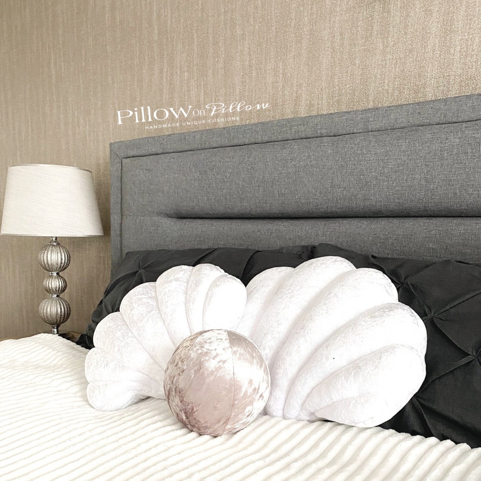 Cushion Seashell, WHITE Color Pillow,round Cushion,seashell Decorative ...