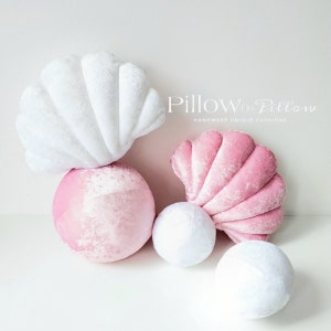 Seashell Velvet Cushion,shell Shape Pillow,baby PINK Decorative Cushion ...