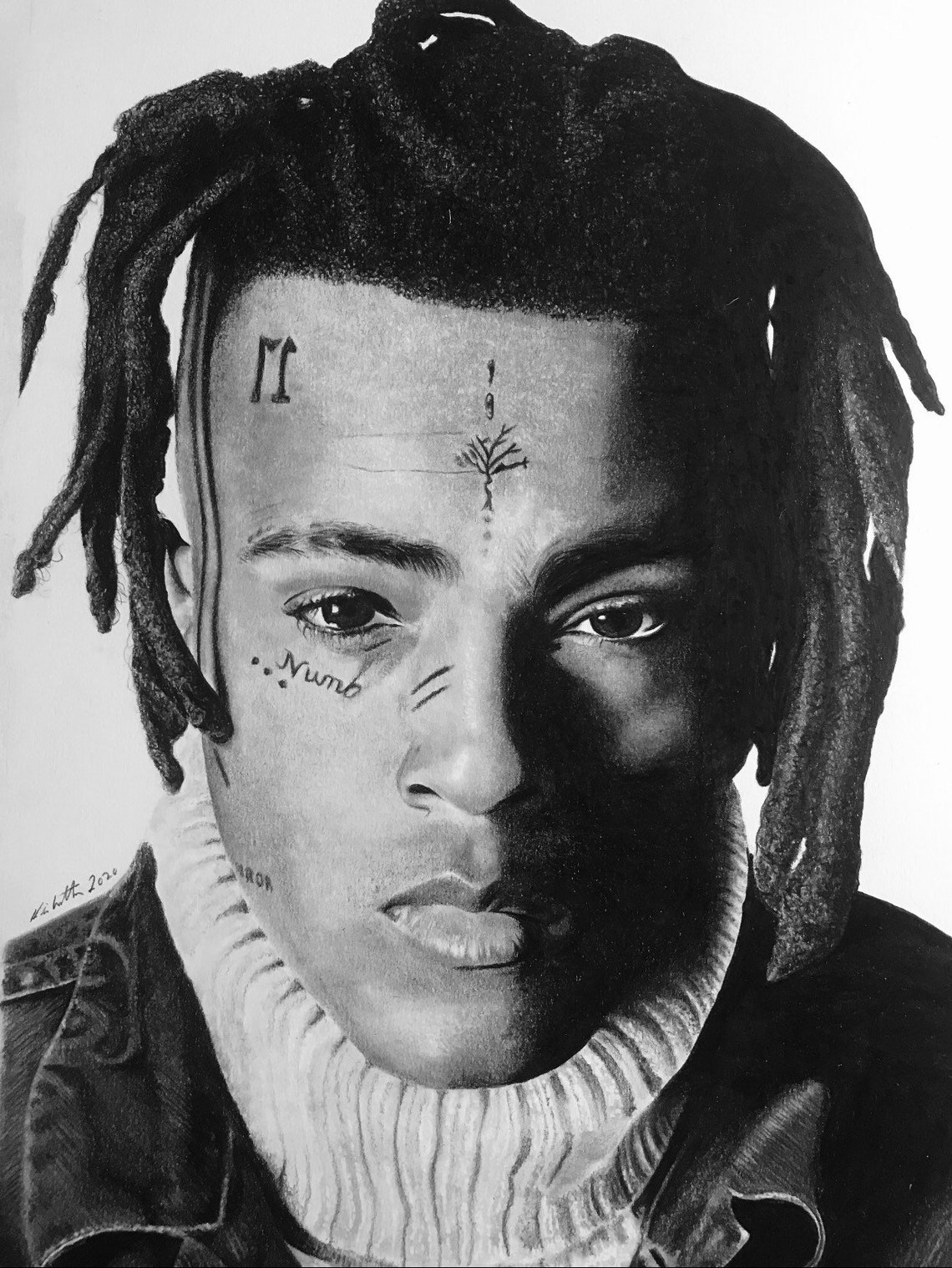XXXTentacion Hand drawn portrait | Etsy