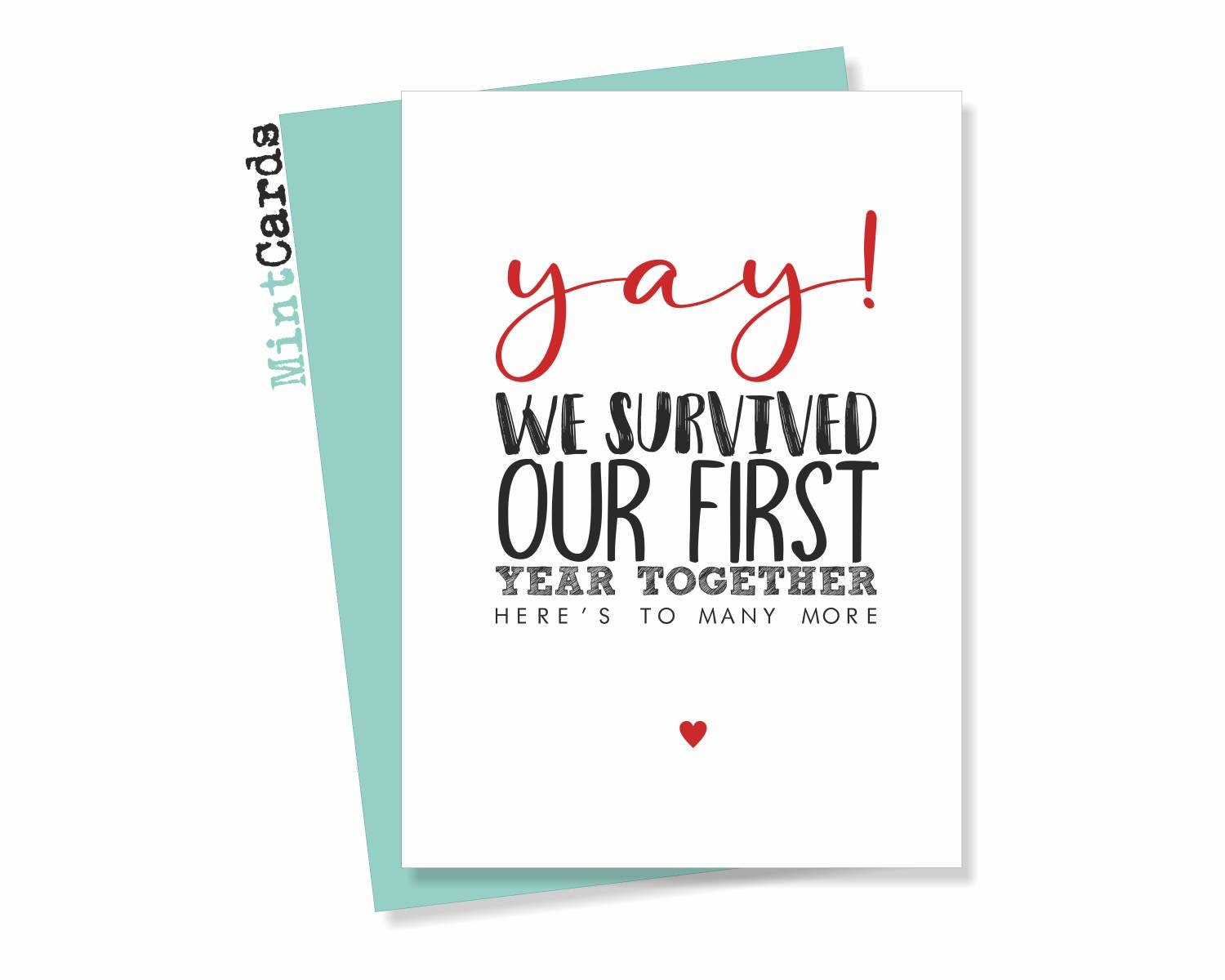 We survived our first year together | Etsy