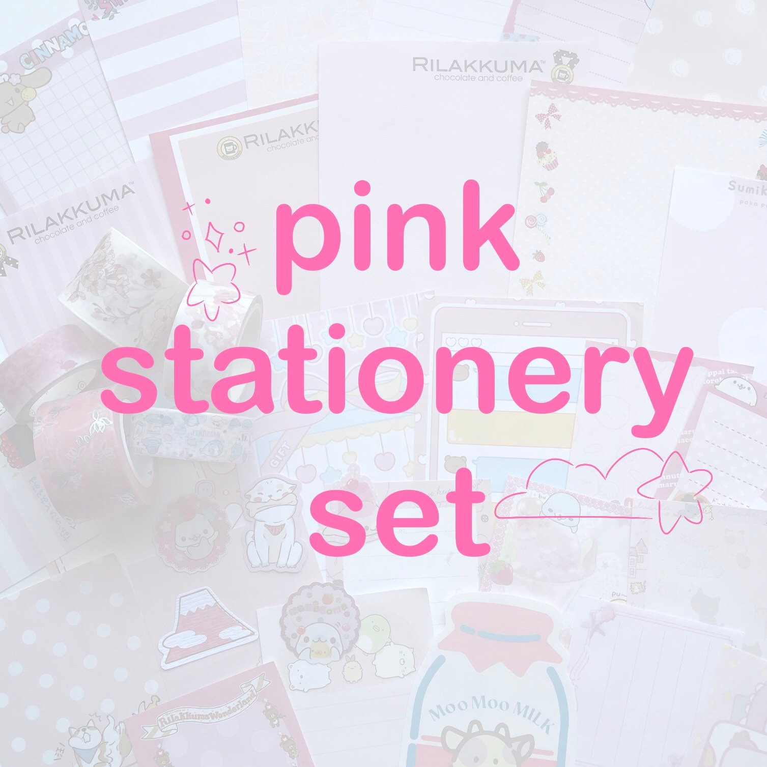 Cute Pink Stationery Set Grab Bag Memo Sheet Pad Sticker - Etsy UK