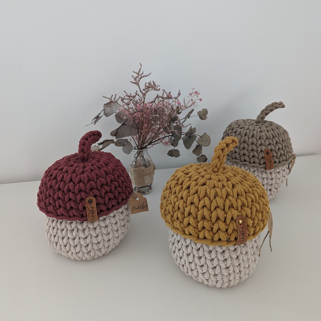 Acorn Basket Acorn Children's Room Decoration Crocheted - Etsy