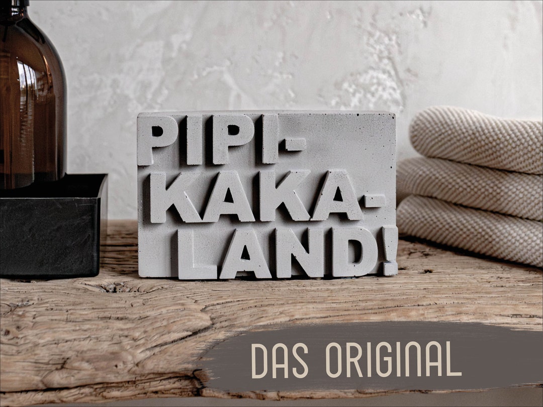 LETTER BRICK Beton-schild pipi-kaka-land Betondeko Handgegossen - Etsy