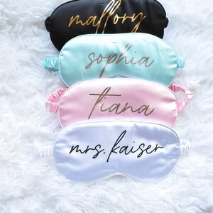 Personalized Eye Mask Bridesmaid Bride Mrs Silk Sleeping Eye - Etsy