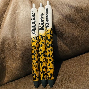 Glitter Pen, Glitter Pens, Personalized Leopard Glitter Pen, Glitter ...