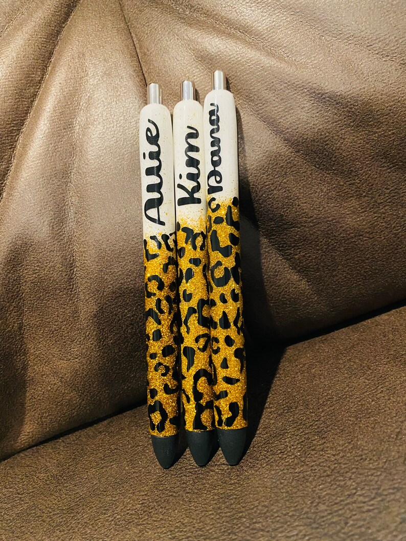 Glitter Pen Glitter Pens Personalized Leopard Glitter Pen - Etsy
