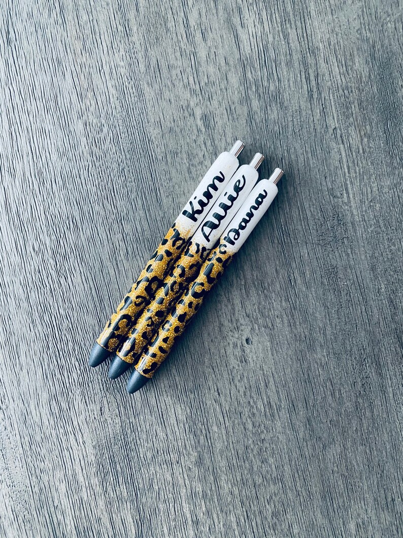 Glitter Pen Glitter Pens Personalized Leopard Glitter Pen - Etsy