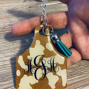 Keychain, Cow Tag Keychain, Custom Keychain, Custom Resin Keychain ...