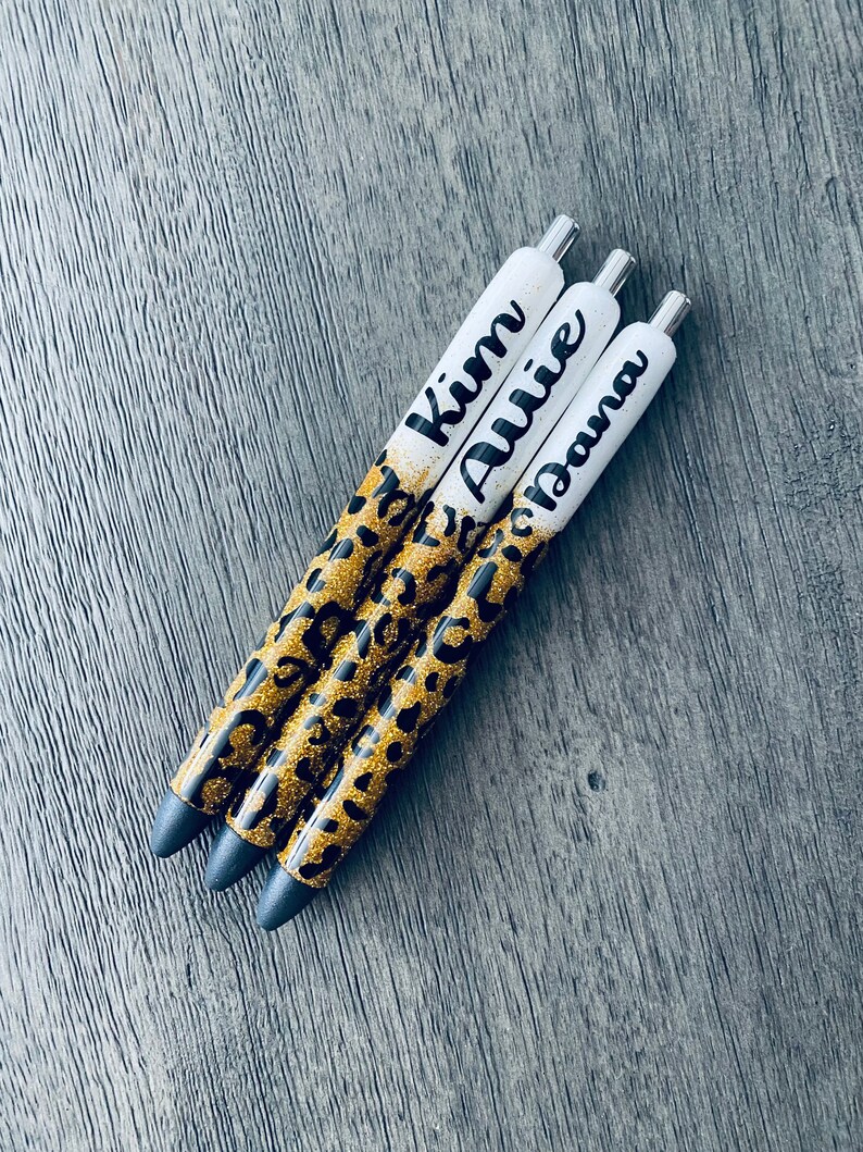 Glitter Pen Glitter Pens Personalized Leopard Glitter Pen - Etsy