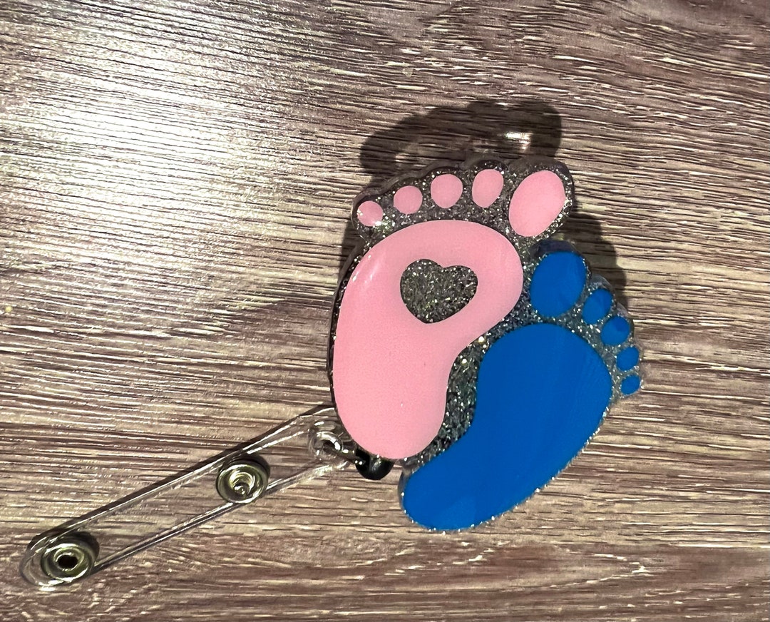 Baby Feet Badge Reel, NICU Baby Feet Badge Reel, Labor and Delivery ...