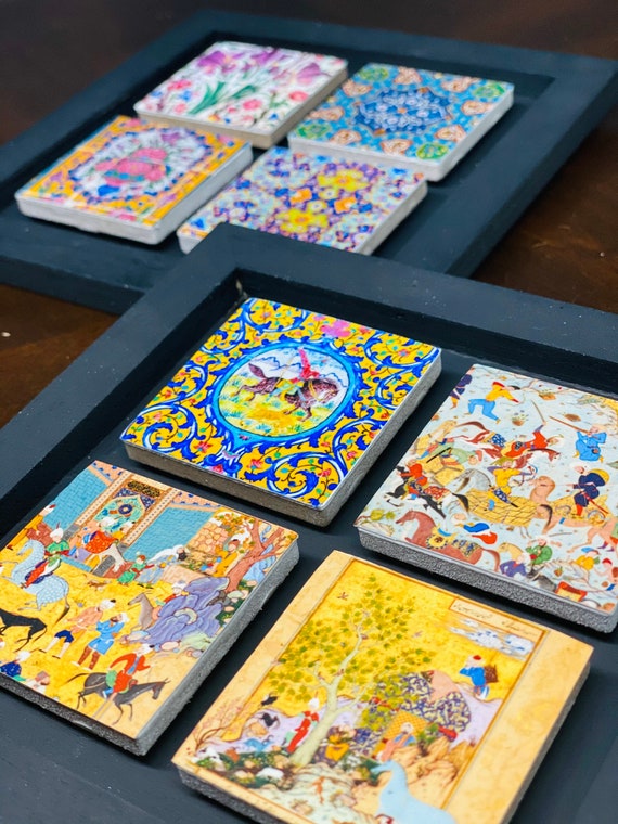 Decorative Framed Ceramic Tiles Wall Art Persian Patterns - Etsy