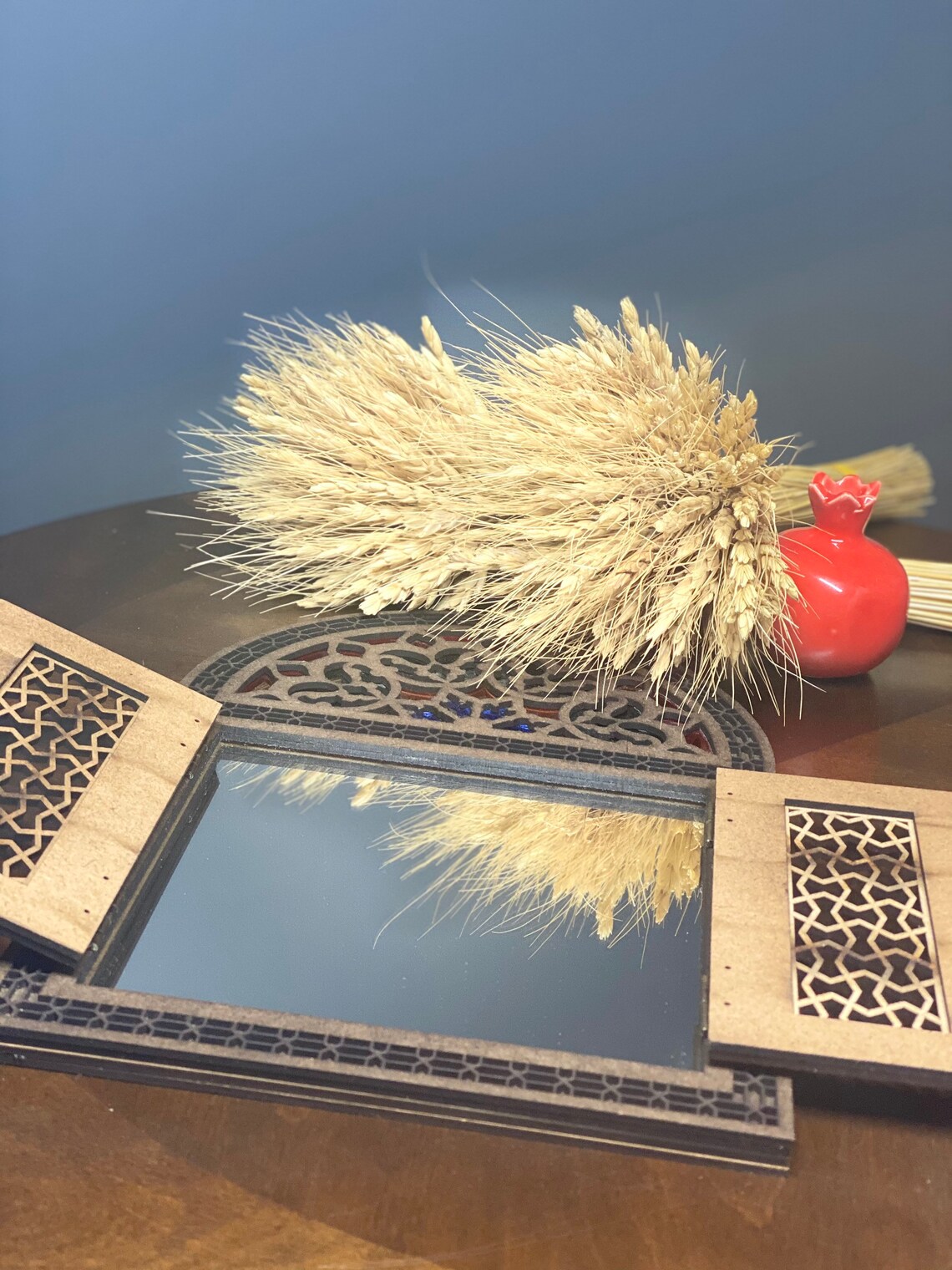 Persian Style Vintage Wooden Mirror - Etsy