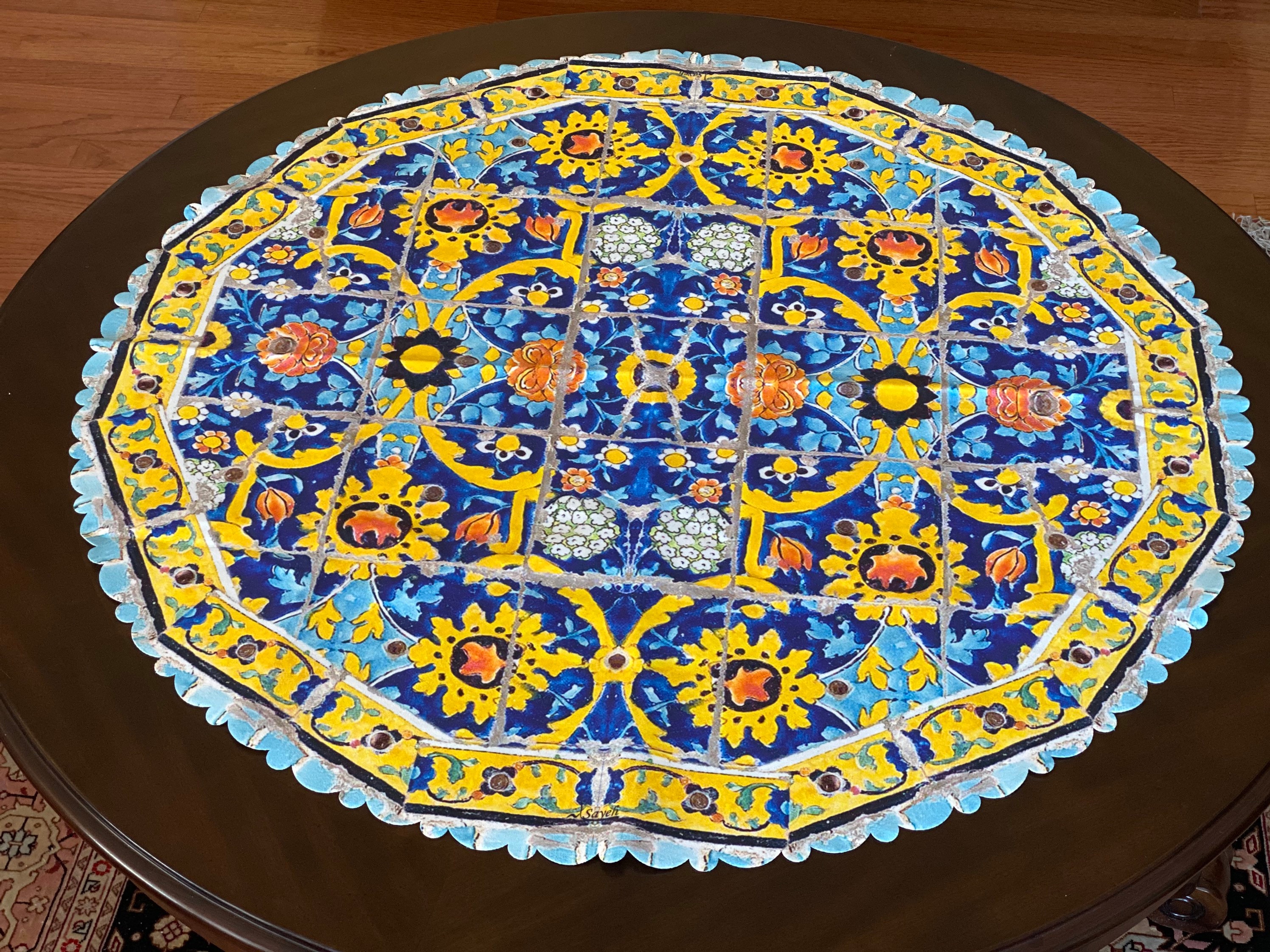 Decorative Persian Design Tablecloth Table Topper Table - Etsy
