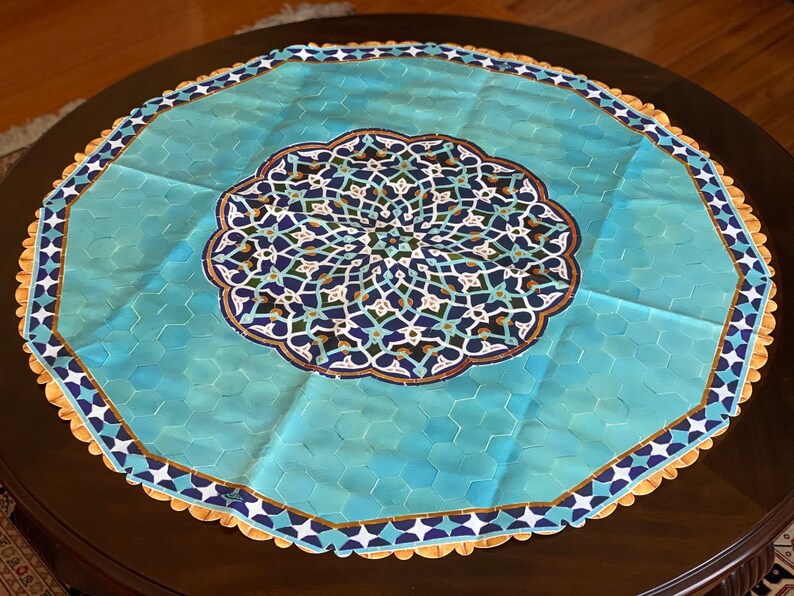 Decorative Persian Design Tablecloth Table Topper Table - Etsy